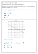 Spot the Mistake: GCSE Maths Revision by mrsmorgan1 | Teaching Resources
