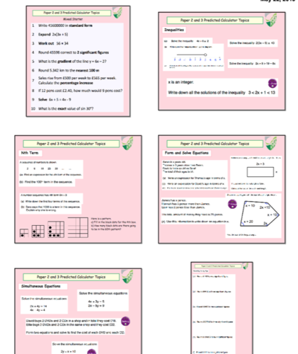 Edexcel Gcse Foundation Maths 2019 Predicted Paper 2 And 3 Revision 
