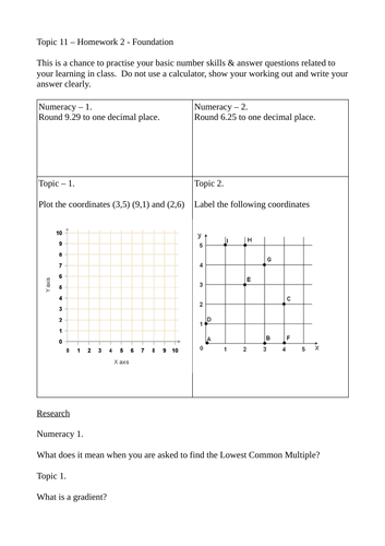 Functions and Graphs homework pack. Maths GCSE/KS3 | Teaching Resources
