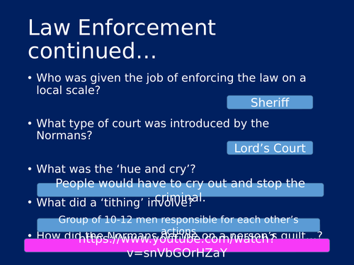 AQA GCSE History: Norman Legal System & Law and Order. 3 lessons inc ...