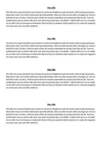 Ma ville: KS3 French (Studio 1) | Teaching Resources