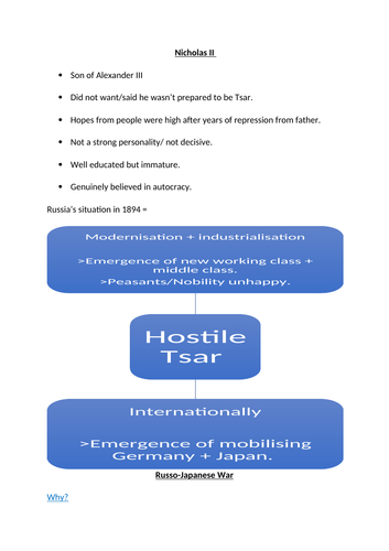 The Rule of Nicholas II and the 1905 revolution - AQA A-Level Russian ...