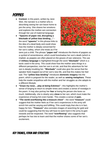 Power and Conflict poems English Lit revision guides AQA | Teaching ...