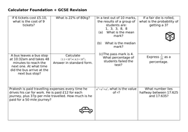 GCSE Calculator Revision Mats Set 2: Higher and Foundation by ...