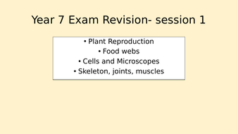 Year 7/KS3 Science Revision- Bio 1- Plant Reproduction, Food Chains ...