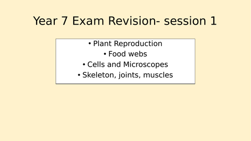 Year 7/KS3 Science Revision- Bio 1- Plant Reproduction, Food Chains ...