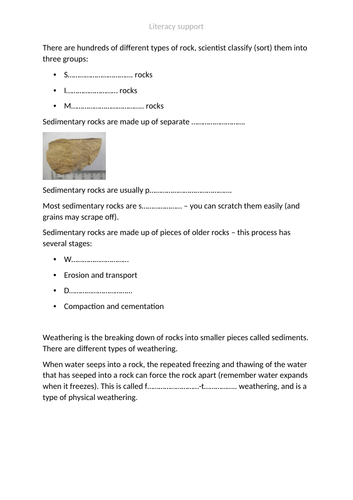 Sedimentary rocks Activate 1 lesson 7.1.2 KS3 (suitable for non ...