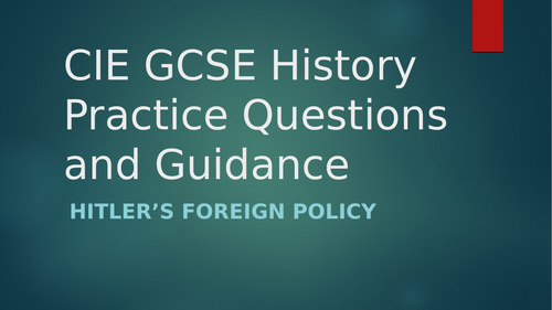 GCSE History Exam Questions - CIE | Teaching Resources