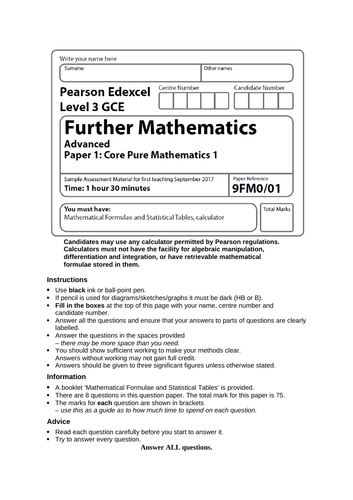 NEW A-level Further Maths (Pure) Practice Papers | Teaching Resources
