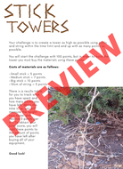 Outdoor STEM Activity - Stick Towers - Science, Math, & Financial ...