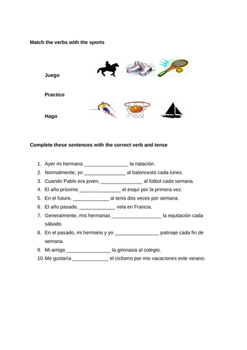 Spanish GCSE Sport | Teaching Resources