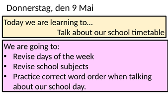 3 GERMAN School Subjects lessons | Teaching Resources