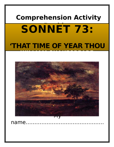 Shakespeare's Sonnet 73: 'That time of year thou mayst in me behold ...