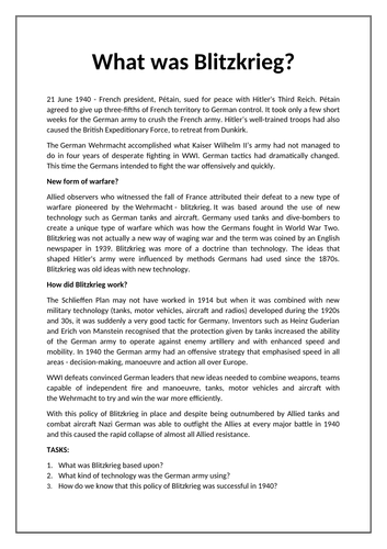 Blitzkrieg | Teaching Resources