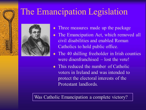 How significant was Catholic Emancipation in 1829? | Teaching Resources