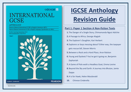 Edexcel IGCSE Anthology revision guide | Teaching Resources