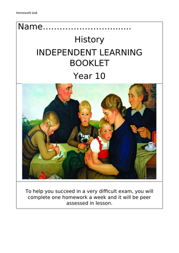 GCSE Homework booklet 6 year 10 3yr course | Teaching Resources