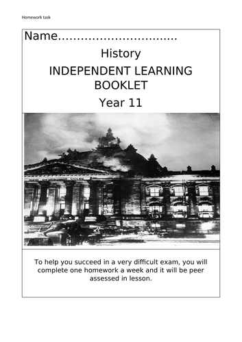 GCSE Homework booklet 2 year 11 | Teaching Resources