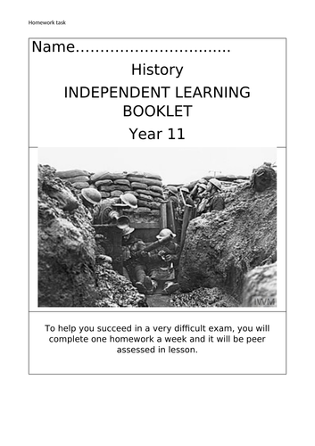 GCSE Homework booklet 4 year 11 | Teaching Resources