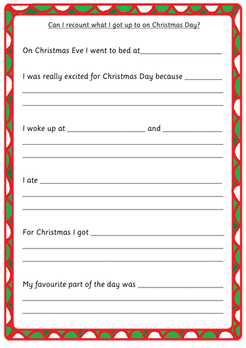 Christmas Day Recount | Teaching Resources