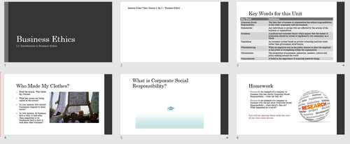 Ocr A Level Business Ethics Unit Of Lessons Learning Mat And Workbook