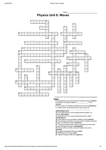 AQA Physics crosswords | Teaching Resources