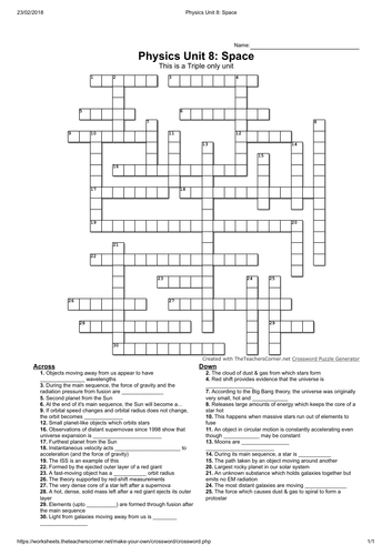AQA Physics crosswords | Teaching Resources