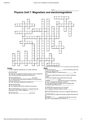 AQA Physics crosswords | Teaching Resources