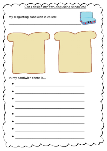 The Lighthouse Keeper's Lunch Sandwich Design | Teaching Resources