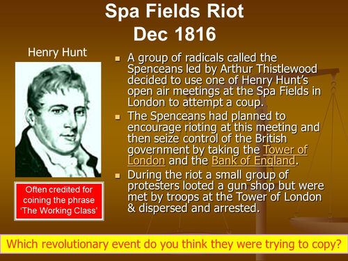Lord Liverpool: Protesters 1815 - 1821 | Teaching Resources