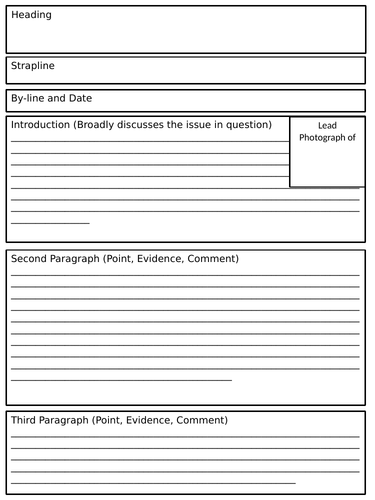 Broadsheet Article Writing for GCSE | Teaching Resources