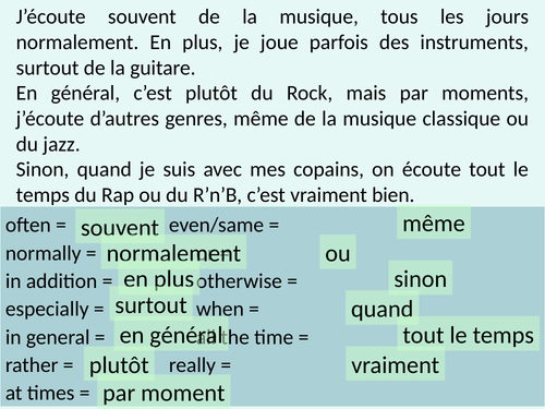 La musique | Teaching Resources