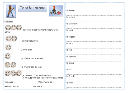 La musique | Teaching Resources