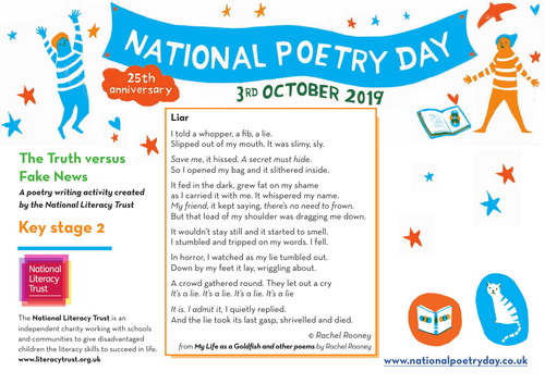 National Poetry Day 2019 Resource from National Literacy Trust KS2 ...