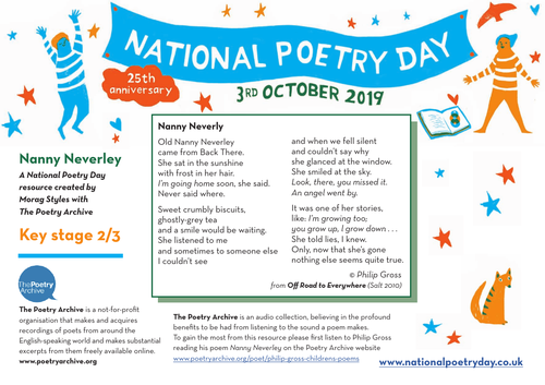 National Poetry Day 2019 Resource from the Poetry Archive | Teaching ...