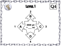 Customary Conversions Activity: Inches, Feet, Yards, Miles Escape Room ...