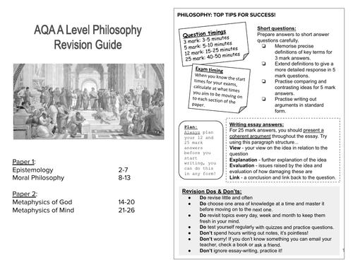 AQA A Level Philosophy Revision Workbook | Teaching Resources AQA A Level Philosophy Revision Workbook | Teaching Resources