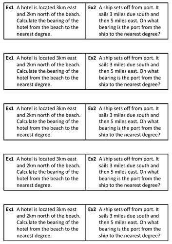 Bearings with trigonometry (SOHCAHTOA) | Teaching Resources