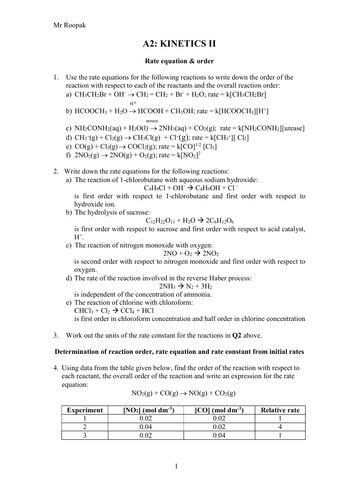 A-level Year 2 Chemistry Worksheets | Teaching Resources