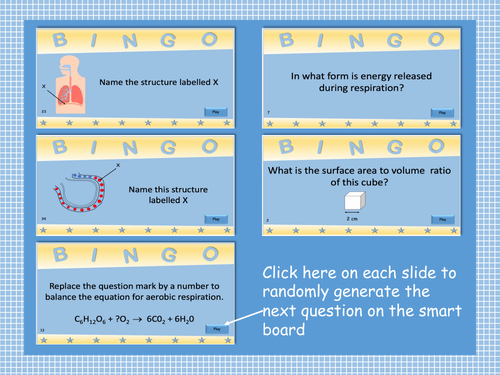 Respiration Smart Board or Computer Bingo - GCSE (9-1) | Teaching Resources