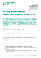 Talking Mental Health Teacher Toolkit | Teaching Resources