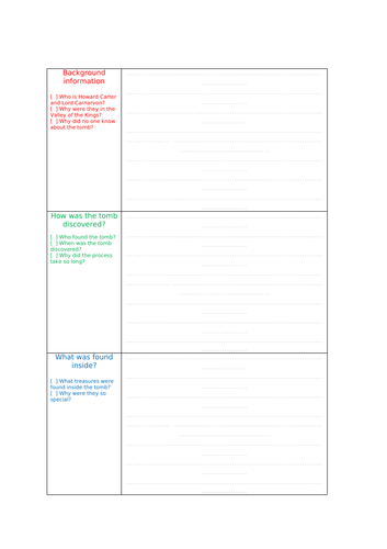 Ancient Egypt: Tutankhamun's Tomb - A Newspaper Article | Teaching ...