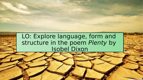 Plenty Isobel Dixon | Teaching Resources