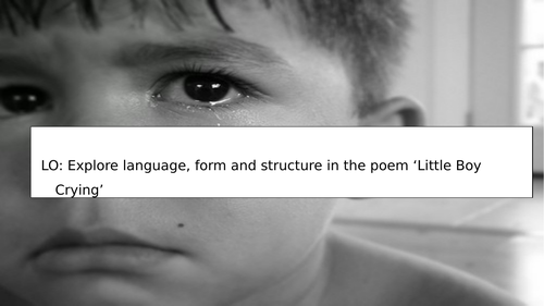 Little Boy Crying Mervyn Morris | Teaching Resources