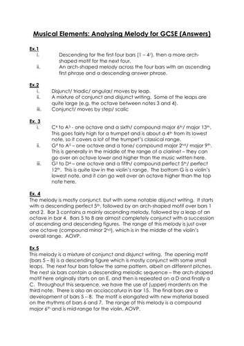 Analysing Melody for GCSE Music | Teaching Resources
