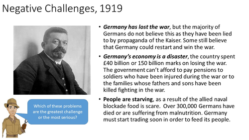 What challenges faced the Weimar Republic in 1919? | Teaching Resources