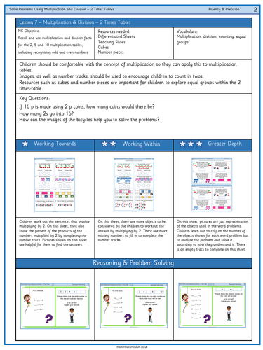 Year 2- Week 2- Multiplication Differentiated Worksheets- White Rose ...