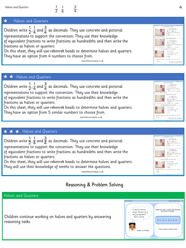 Year 4 – Week 2 – Decimals Differentiated Worksheets – Summer Term ...