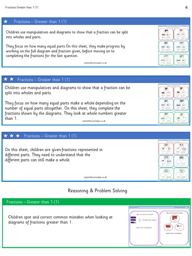 Year 4 - Spring Week 1- Fractions - Differentiated Resources - White ...