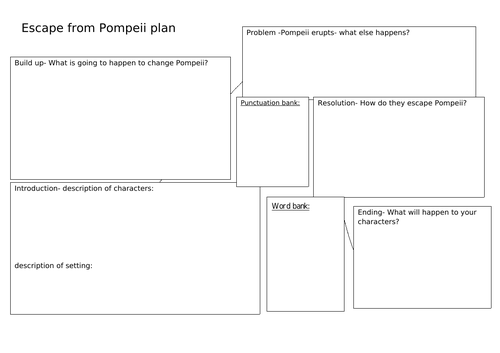 Escape from Pompeii story plan | Teaching Resources